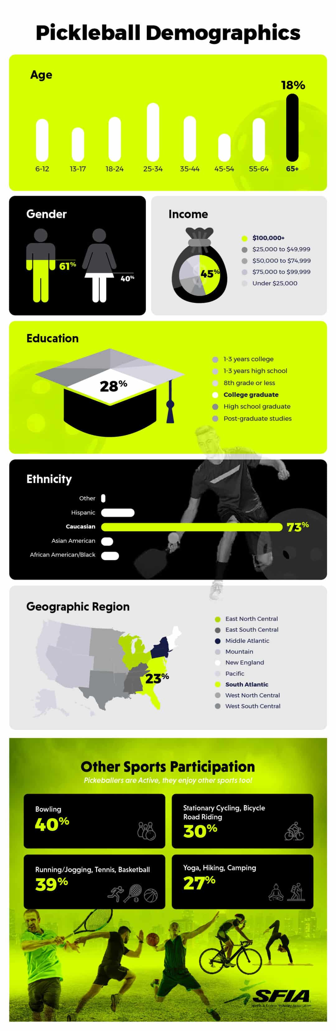 2022 Pickleball Stats and Demographics & Fun Infographic